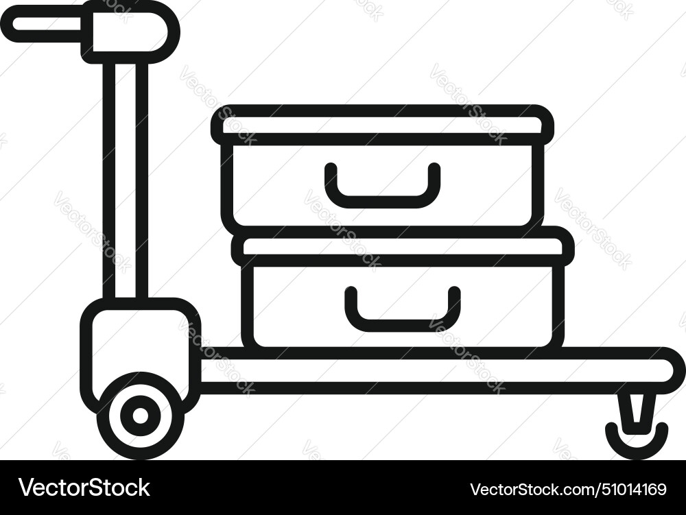 Move luggage trolley icon outline move Royalty Free Vector