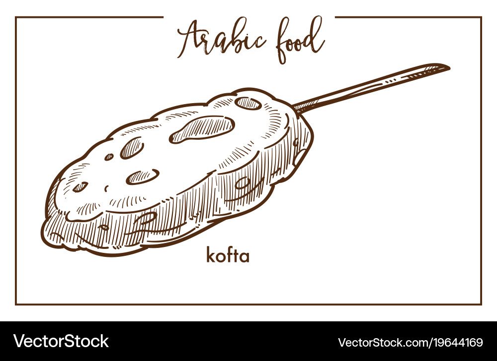 Nutritious kofta on stick from traditional arabic Vector Image