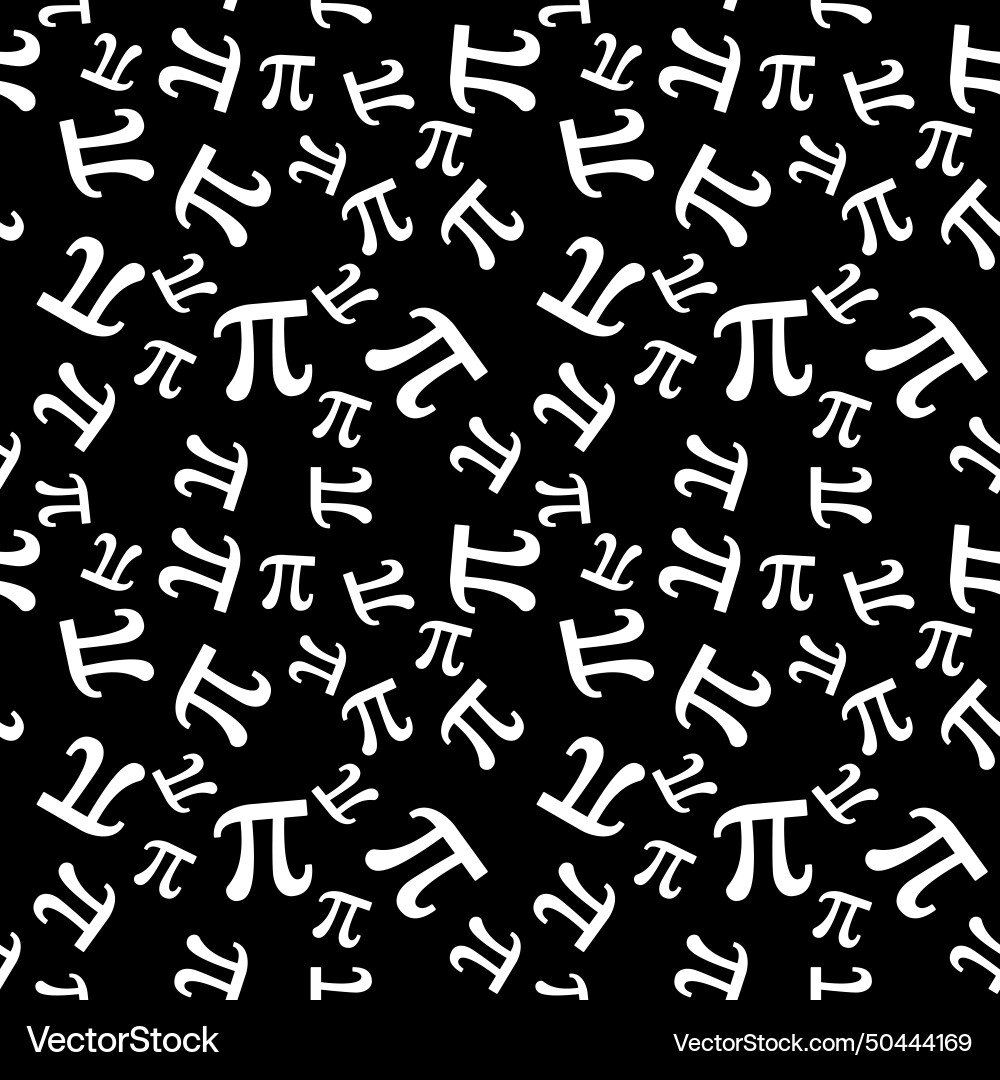 Pi sign dark concept seamless pattern Royalty Free Vector