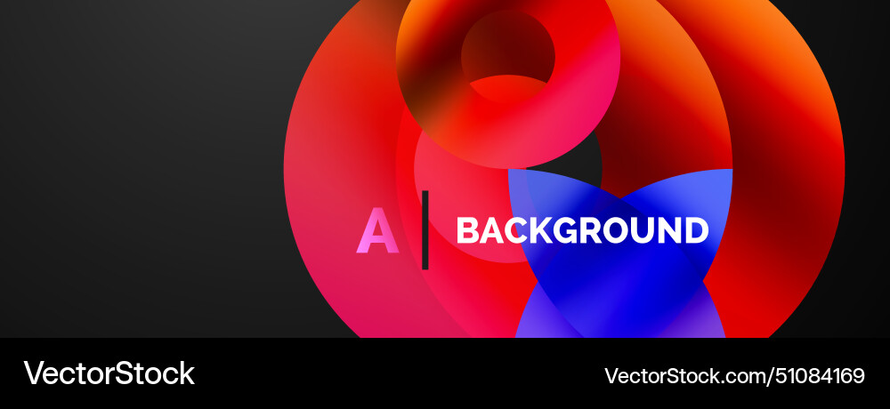 Red and blue circle on black bg with a background Vector Image