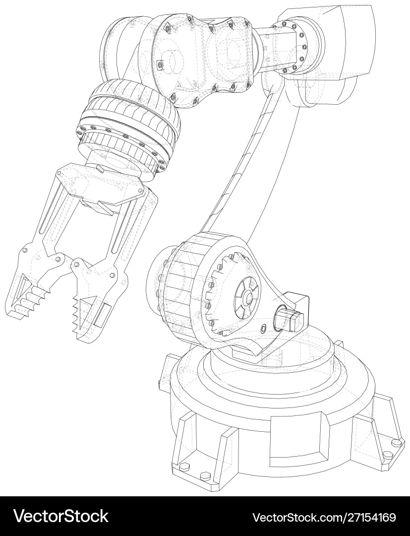 Robot hand wire-frame Royalty Free Vector Image