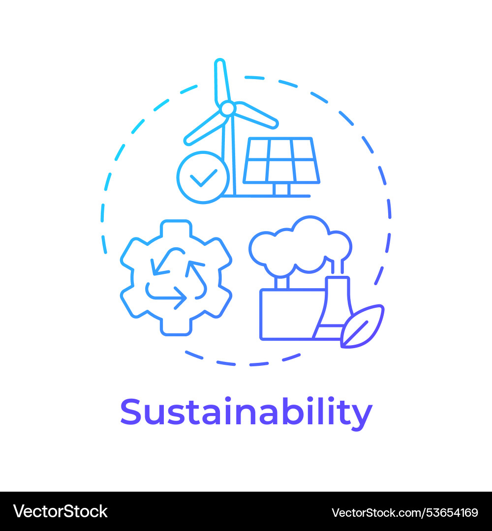 Sustainability blue gradient concept icon Vector Image