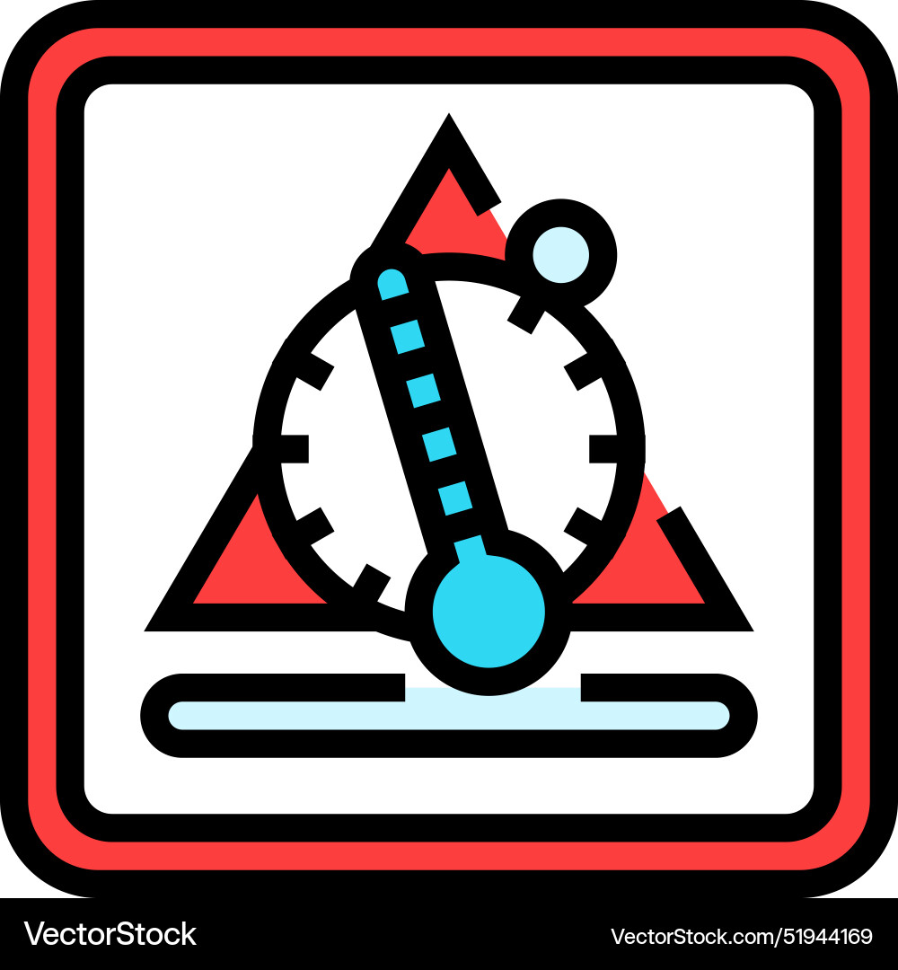 Temperature sensitive product label warning color Vector Image