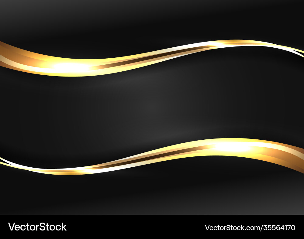 Abstract luxury template gold wave line Royalty Free Vector