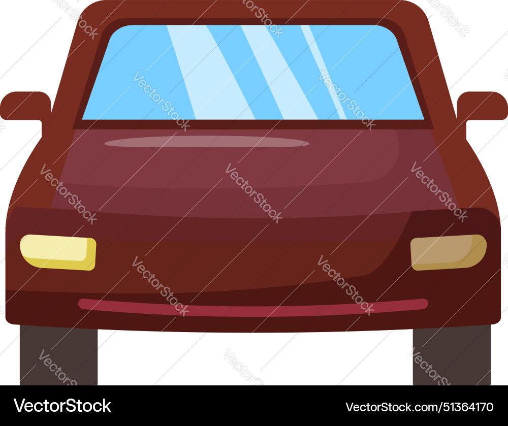 Cartoon red car front view Royalty Free Vector Image