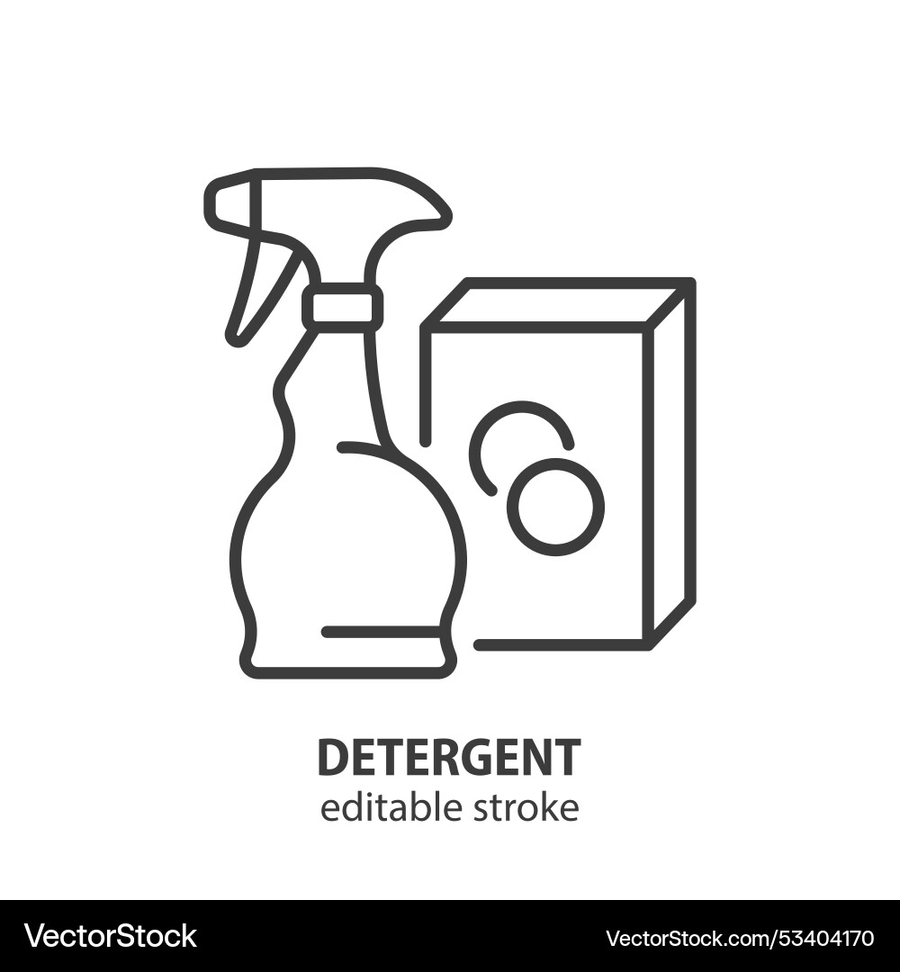 Detergent line icon household chemicals Royalty Free Vector