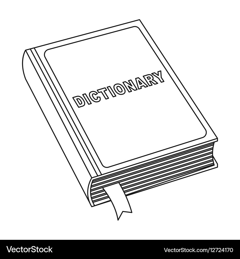 Dictionary icon in outline style isolated on white