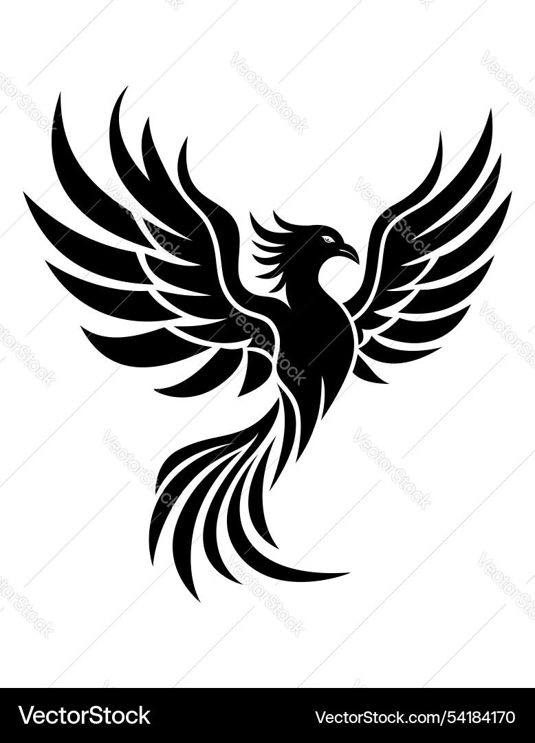 Elegant Phoenix Logo - Fire & Freedom Vector Image