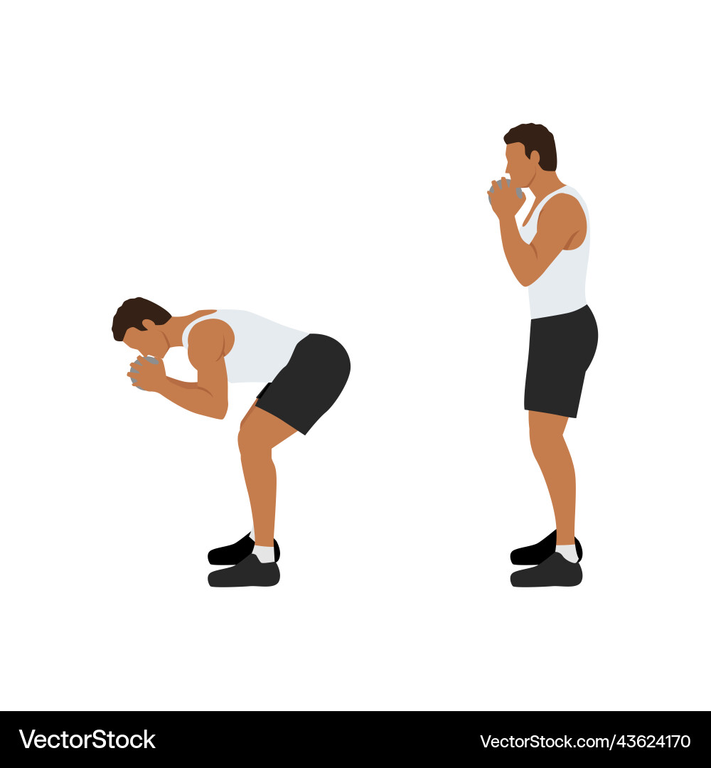 Man doing dumbbell goodmorning exercise Royalty Free Vector