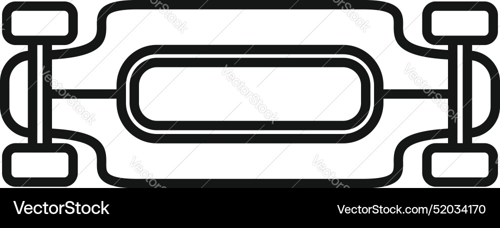 Modern longboard top view showing wheels and deck Vector Image