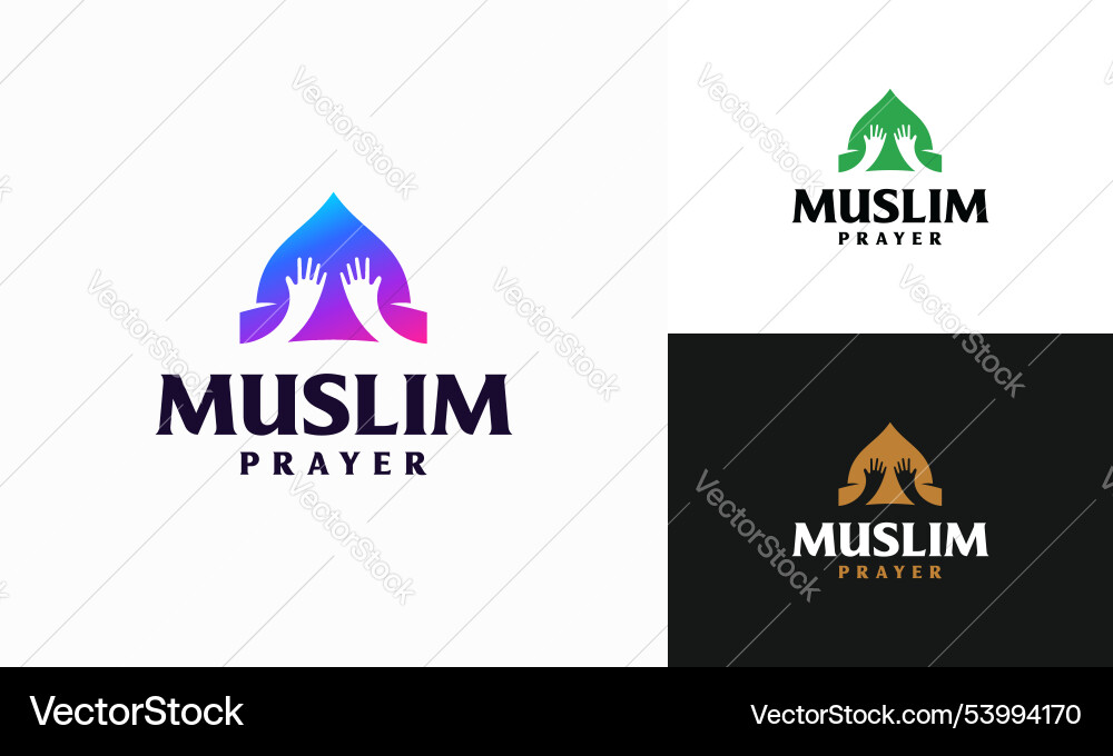 Modern muslim reminder logo designs concept Vector Image