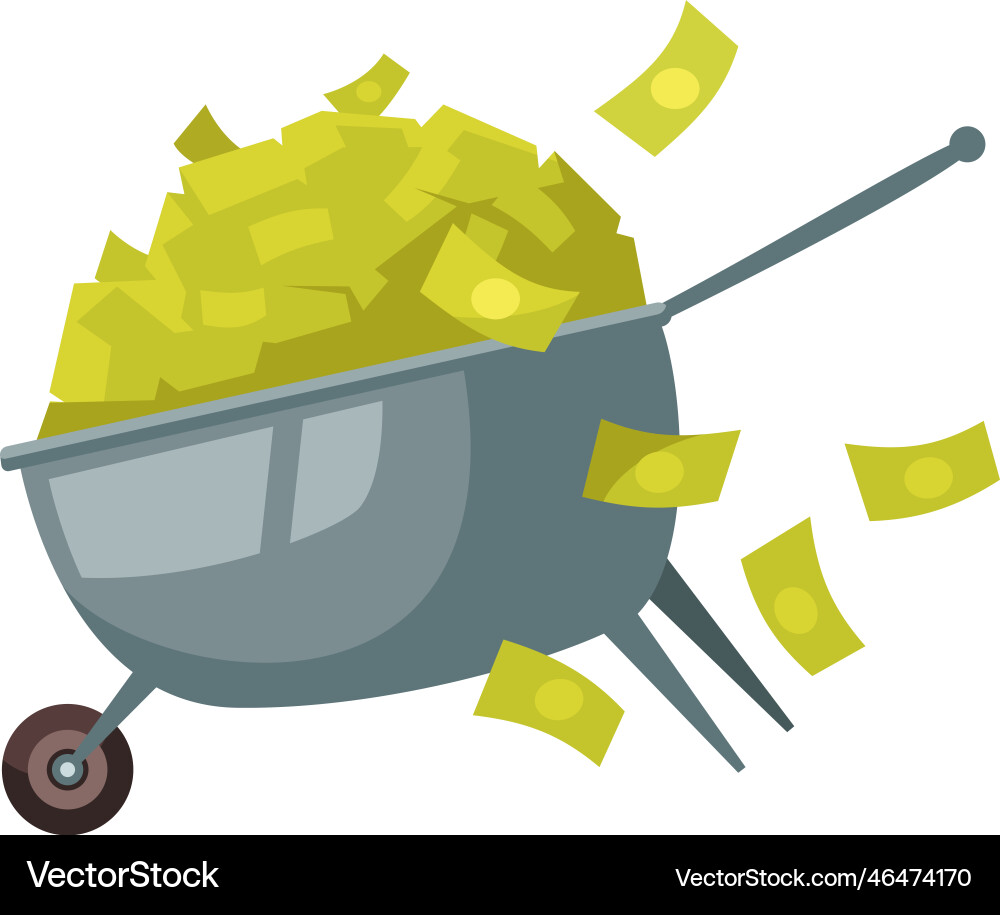 Money Wheelbarrow Finance Royalty Free Vector Image