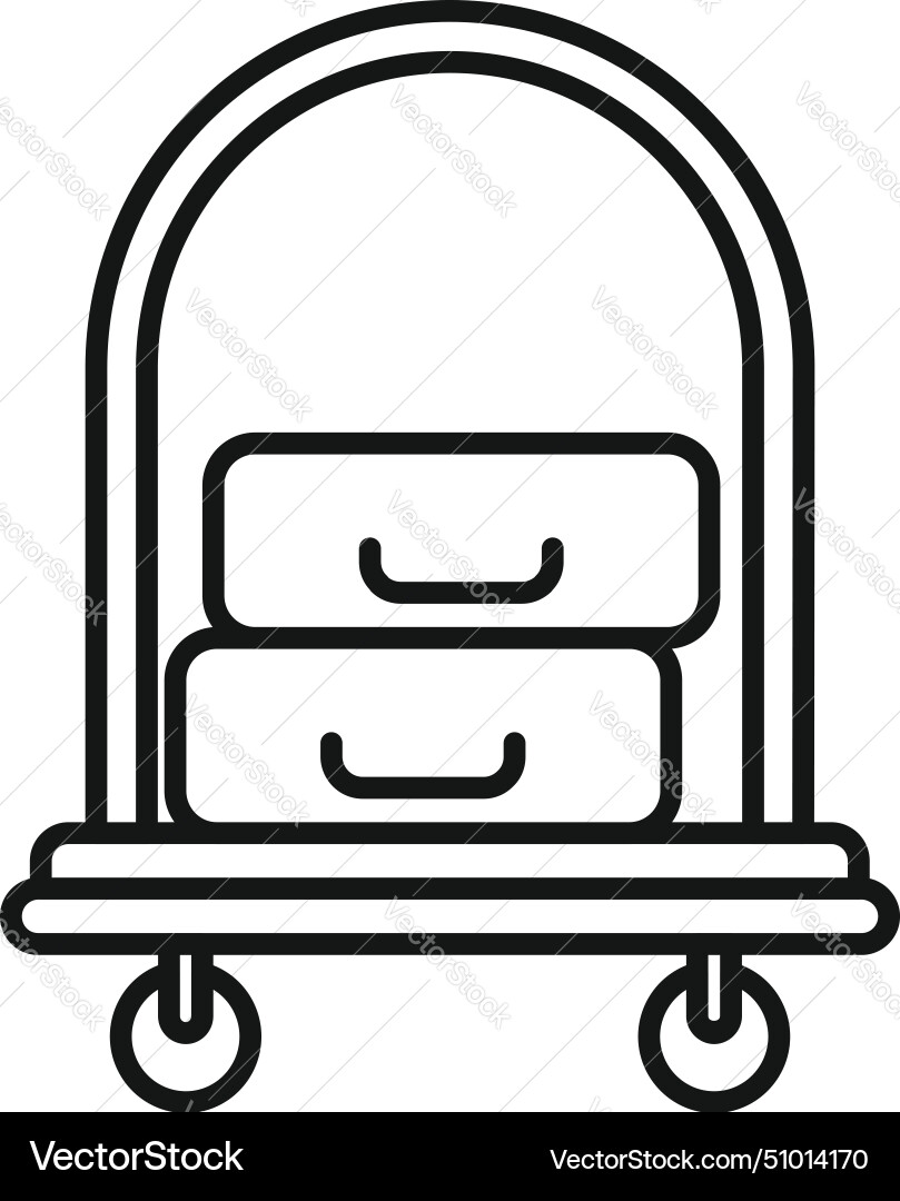 Moving trolley icon outline service Royalty Free Vector