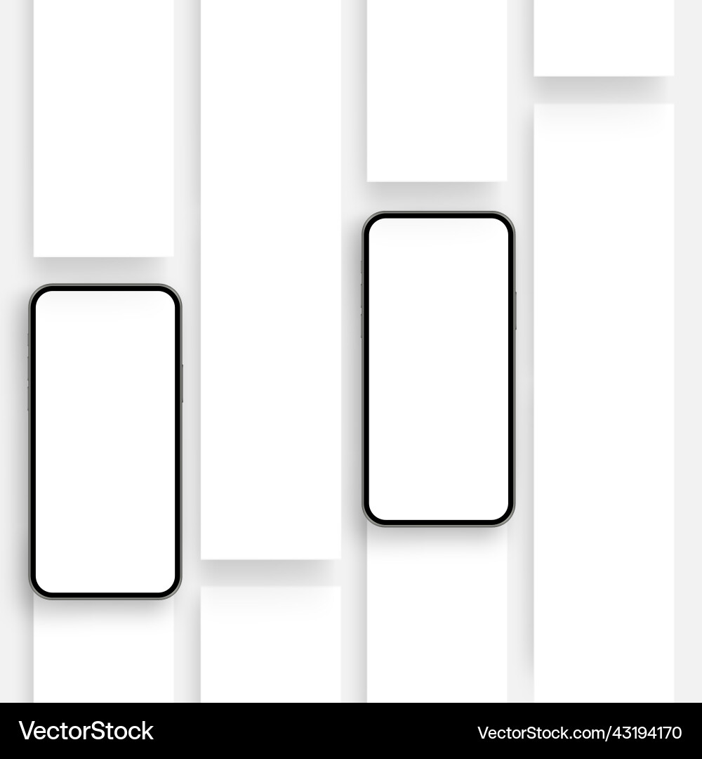 Phone mockup with blank app screens Royalty Free Vector