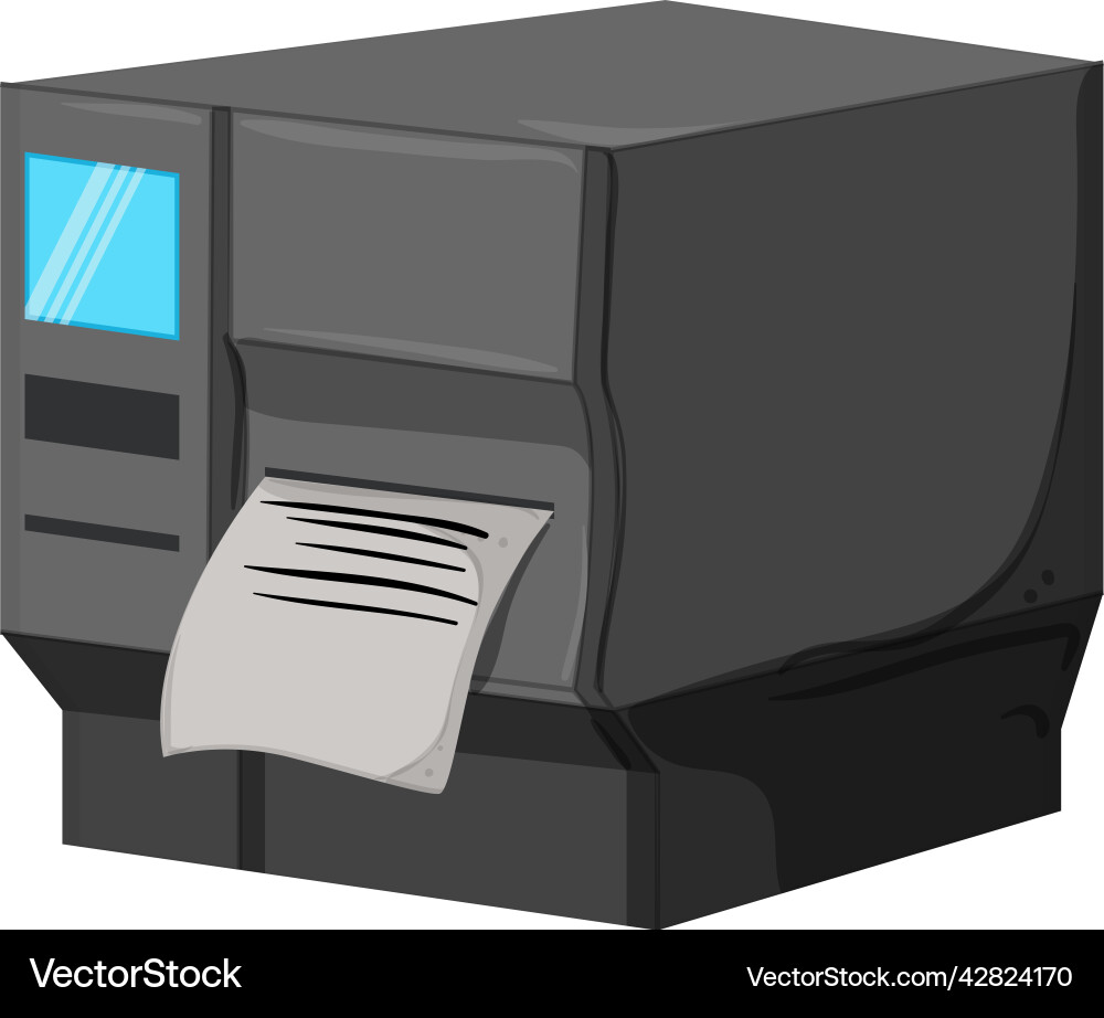 Scanner printer paper cartoon Royalty Free Vector Image