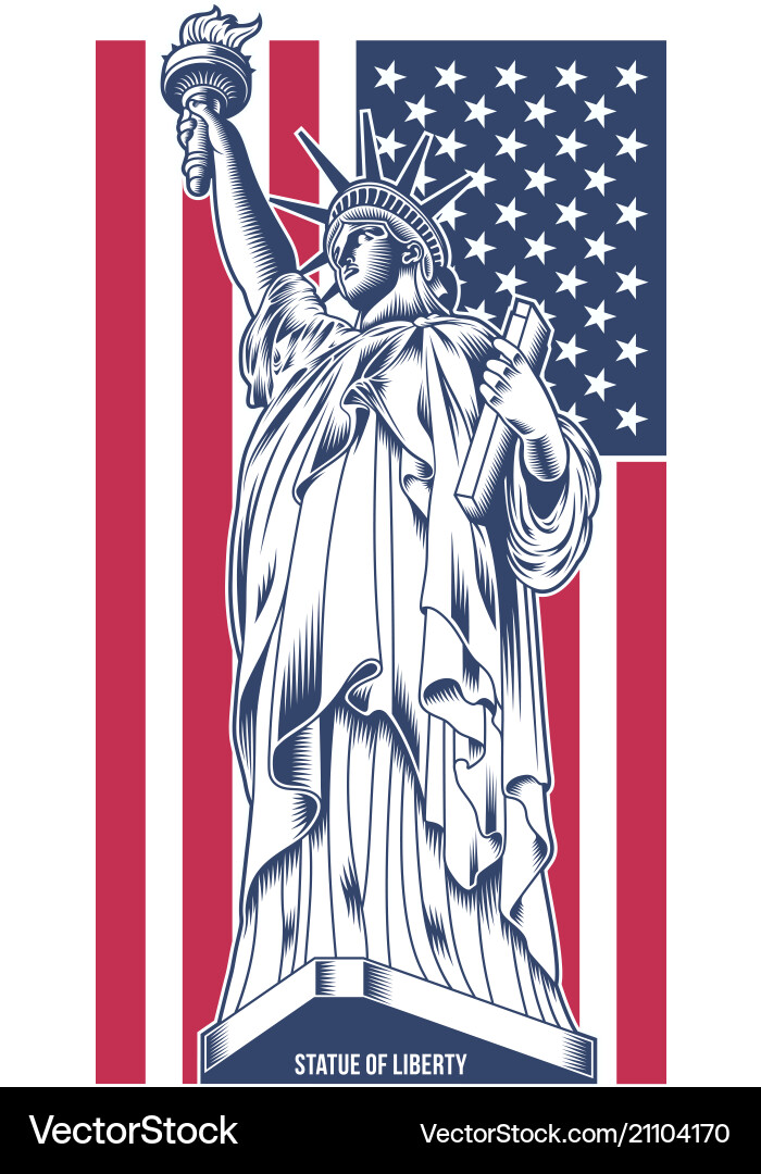 Statue of Liberty Emblem Royalty Free Vector Image