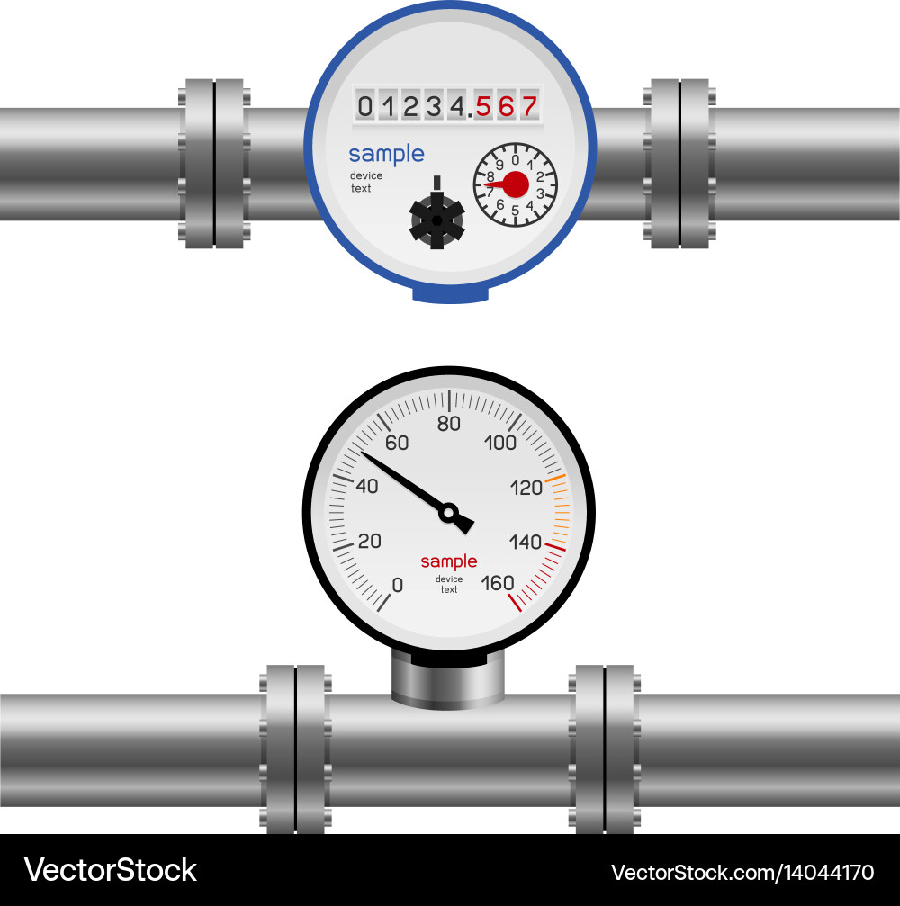 Water pipe pressure meter Royalty Free Vector Image