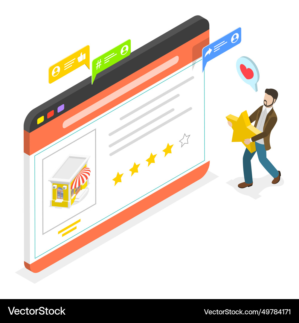 3d isometric flat of customer Royalty Free Vector Image