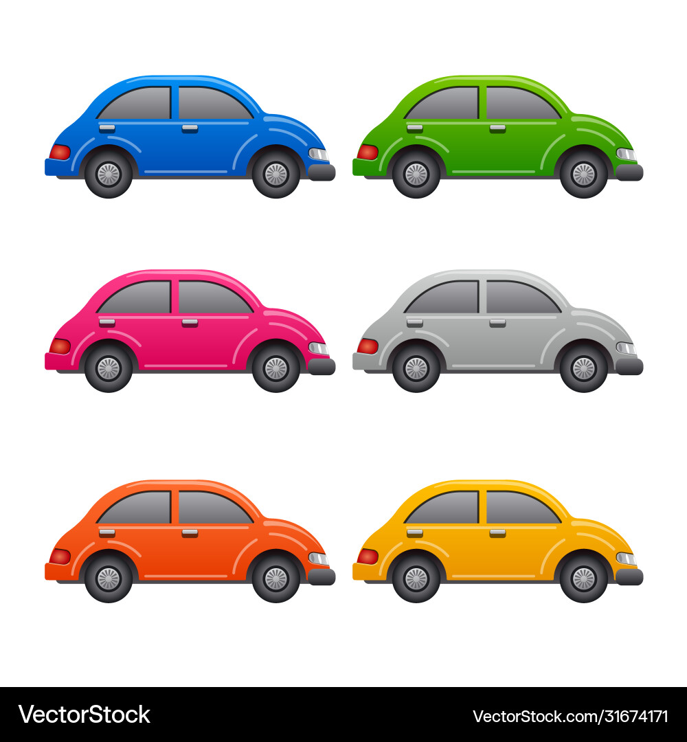 Cars icons set Royalty Free Vector Image - VectorStock