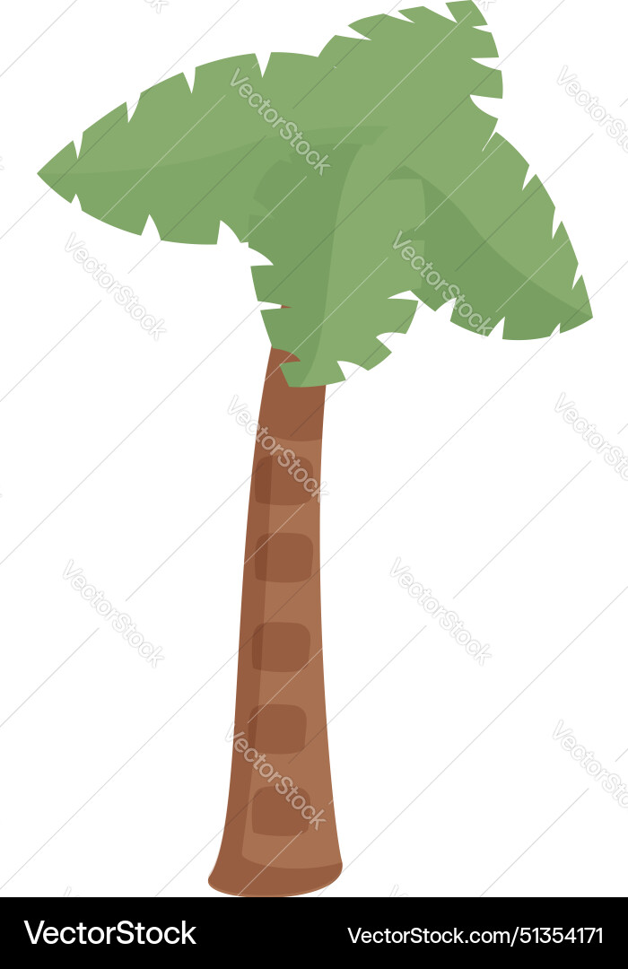Cartoon palm tree isolated on white background Vector Image