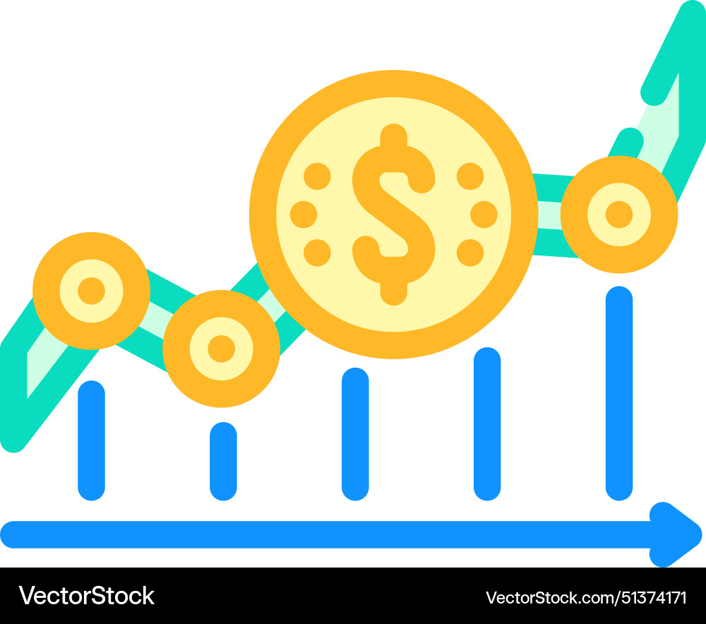 Cash flow management business process color icon Vector Image