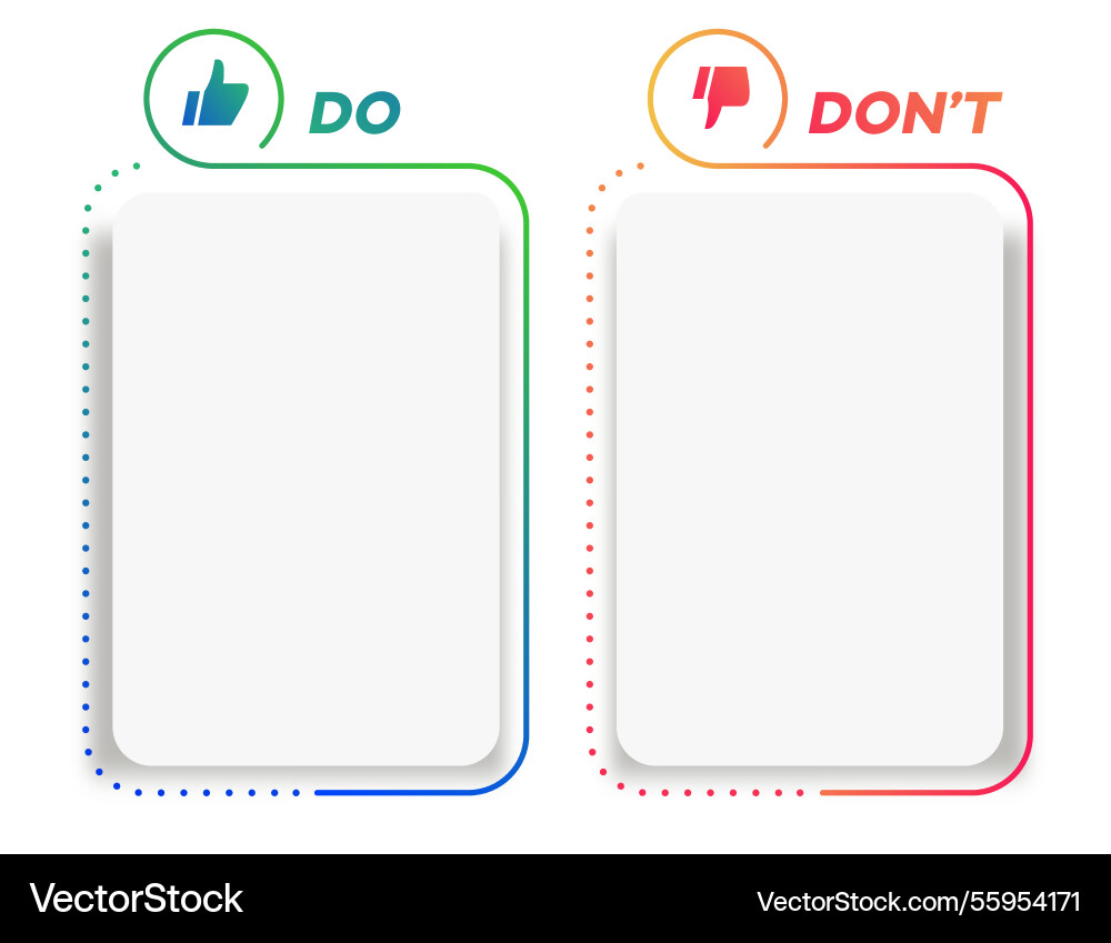 Do and dont infographic template Royalty Free Vector Image