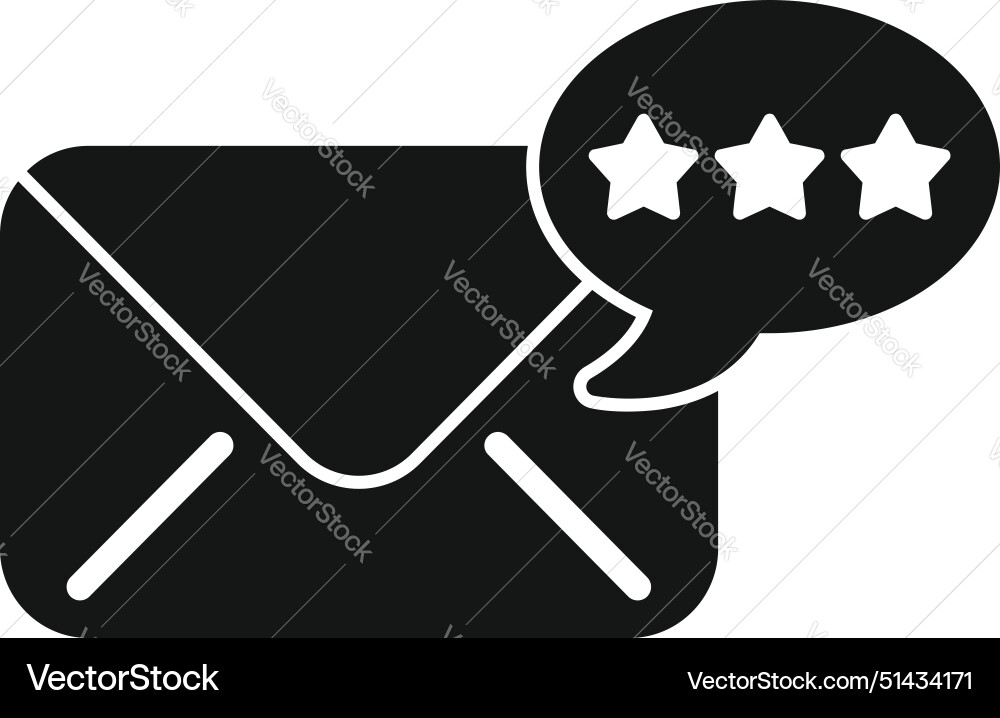Email feedback icon with star rating Royalty Free Vector