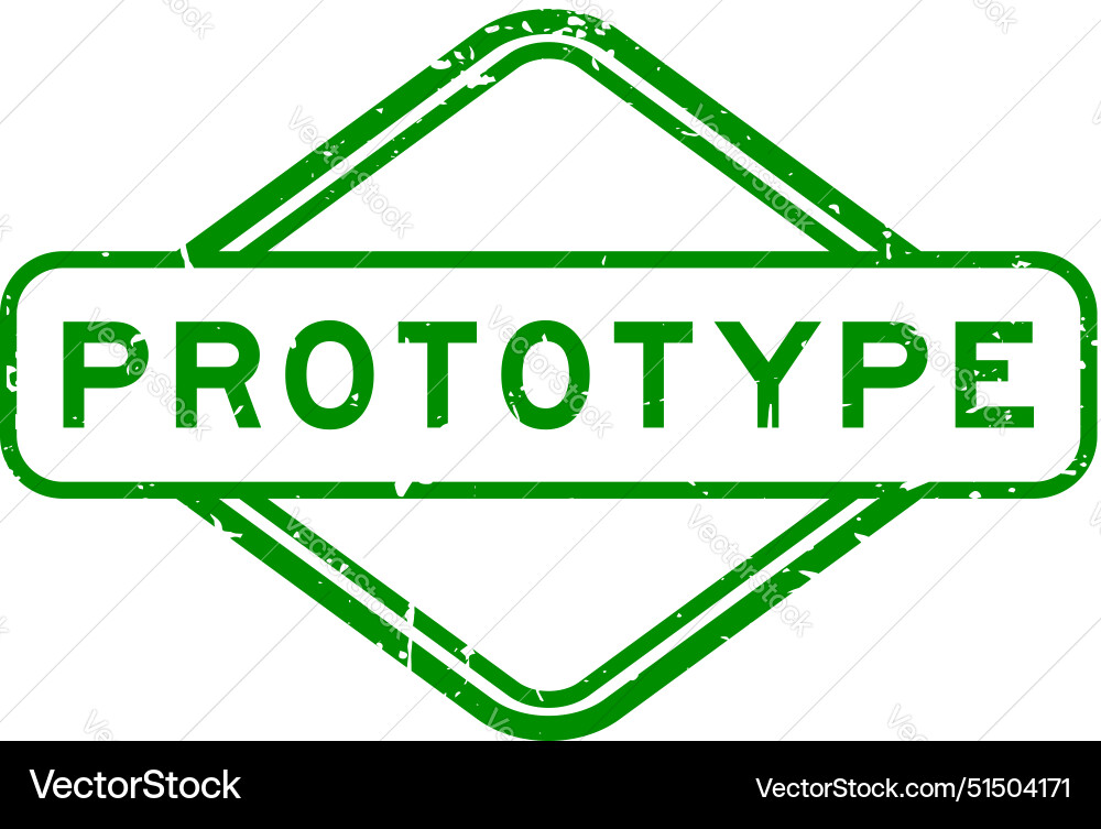 Grunge green prototype word rubber seal stamp Vector Image