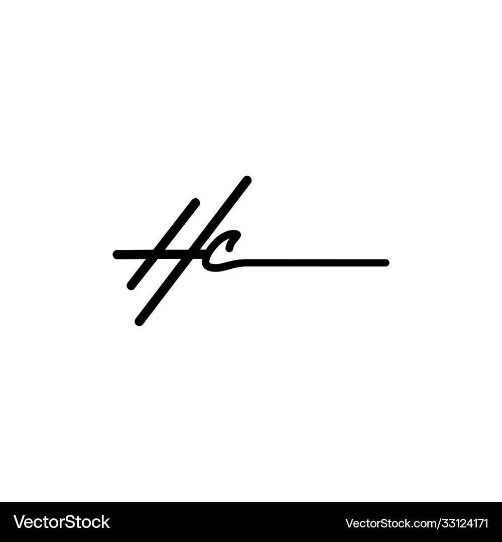 Letter hc signature logo template Royalty Free Vector Image