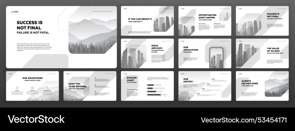 Minimalistic presentation template for business Vector Image