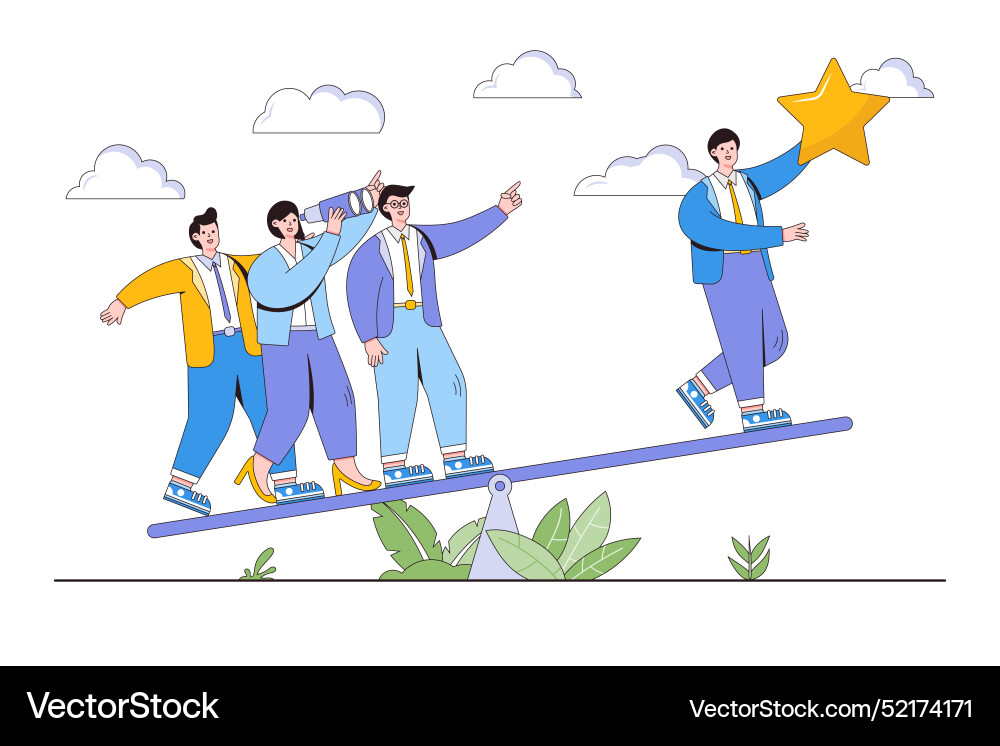 Teamwork to achieving success concept group Vector Image