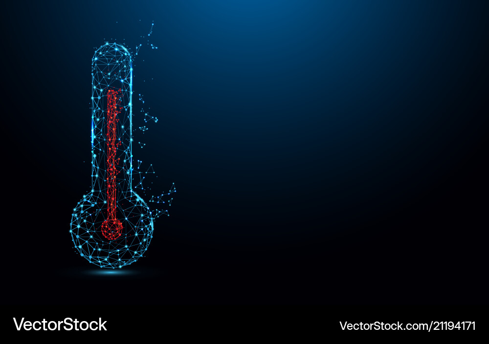 Temperature form lines triangles and particle Vector Image