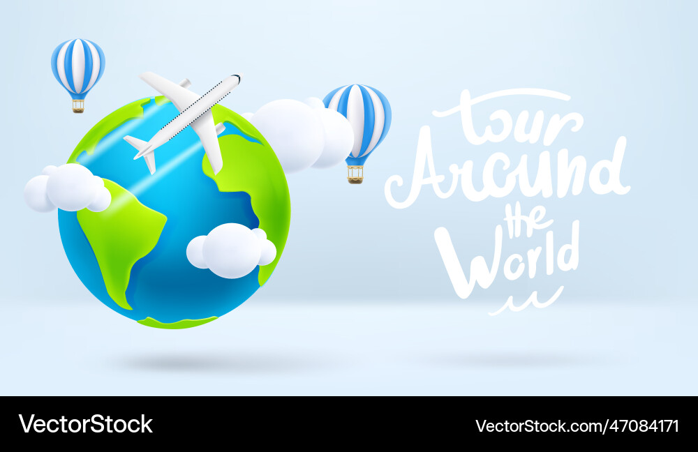 Tour around the world concept with earth Vector Image