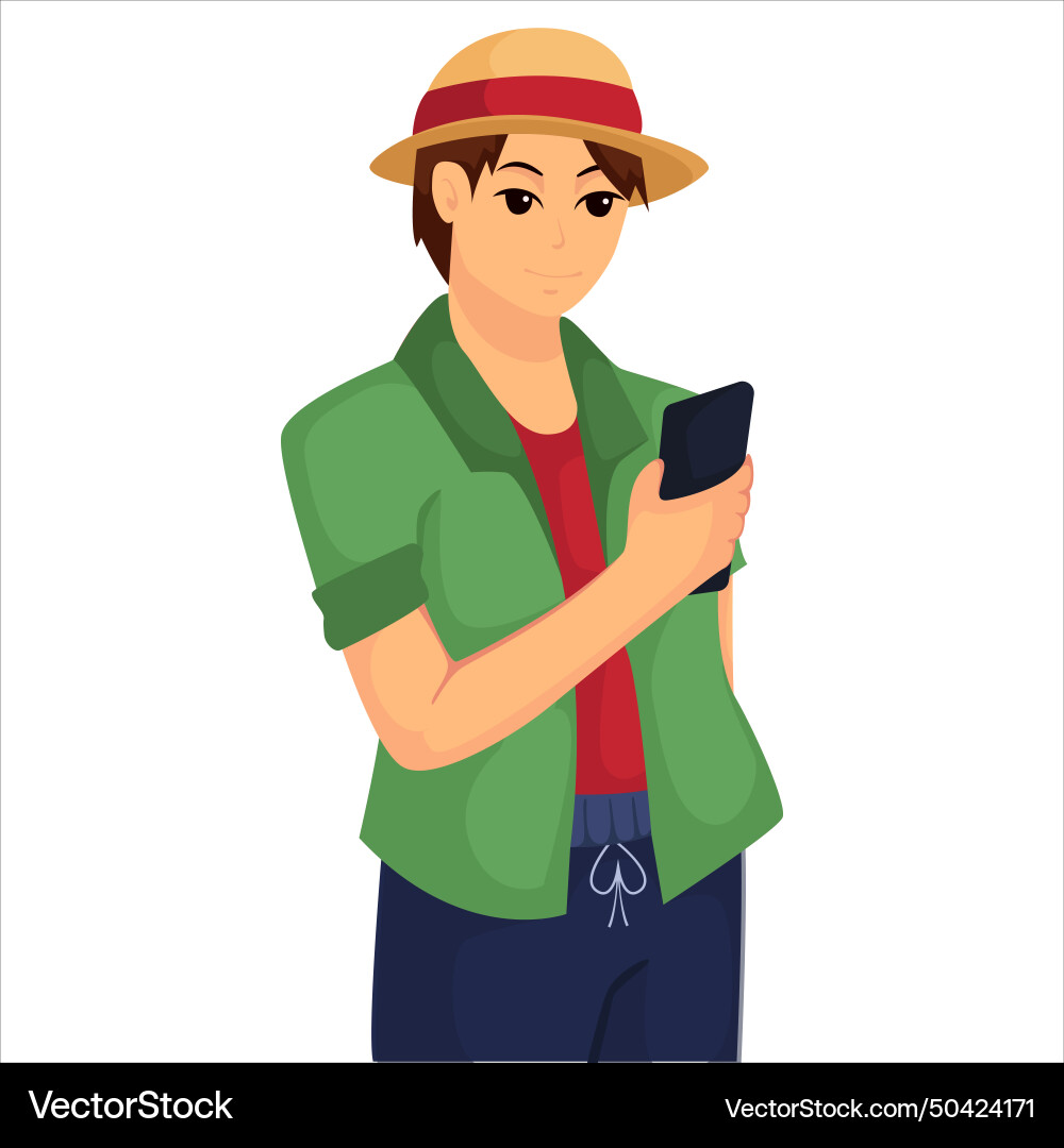 Traveler character design Royalty Free Vector Image