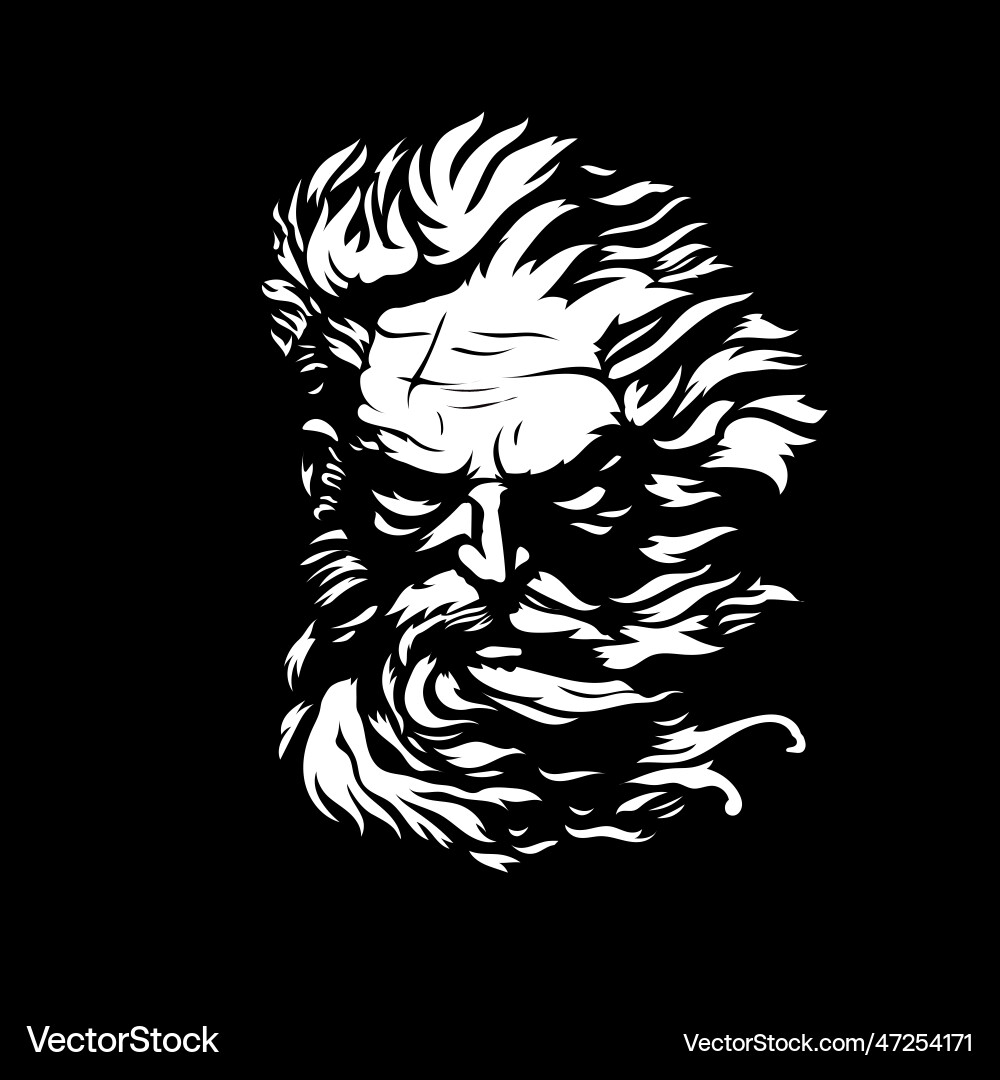 Zeus - Greek God Portrait Royalty Free Vector Image