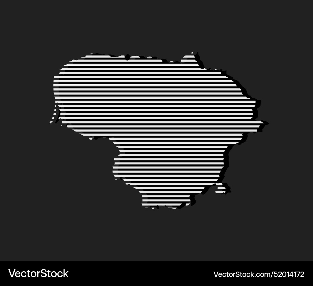 Abstract Map Lithuania Parallel Grey Lines Vector Image
