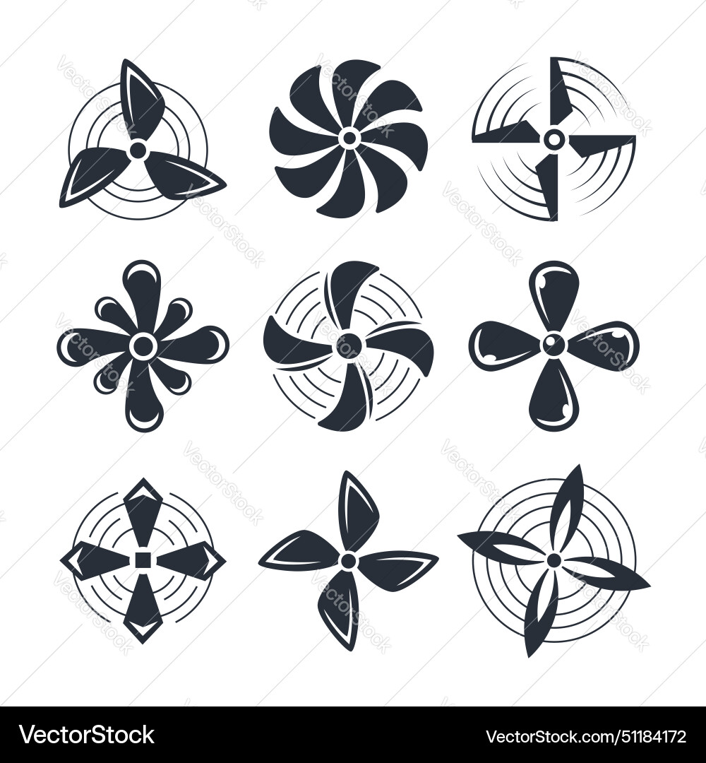Airplane propellers and motor blades plane Vector Image