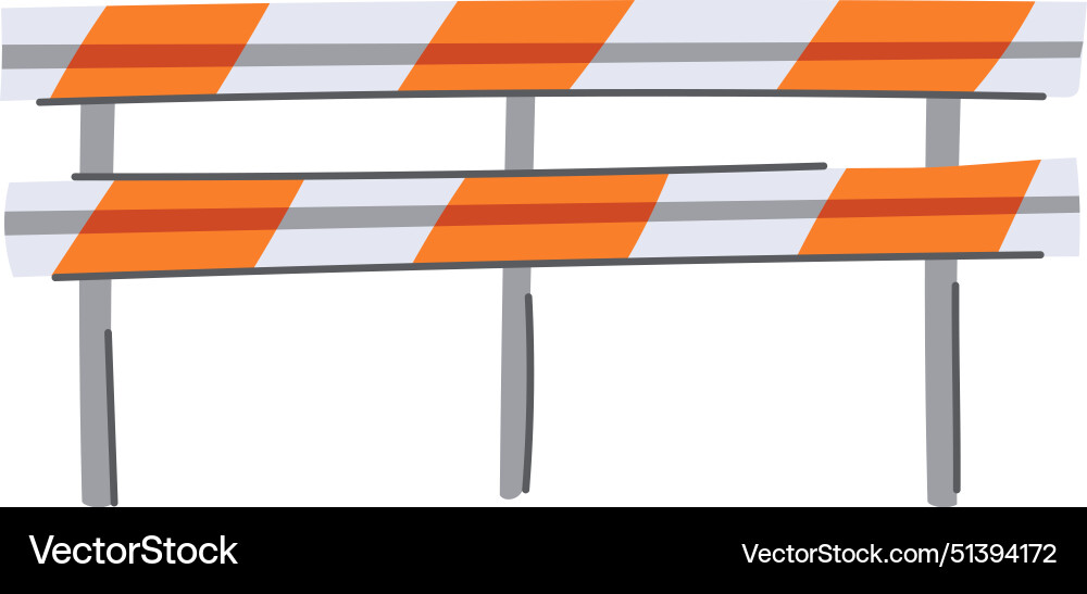 Barrier guard rails cartoon Royalty Free Vector Image