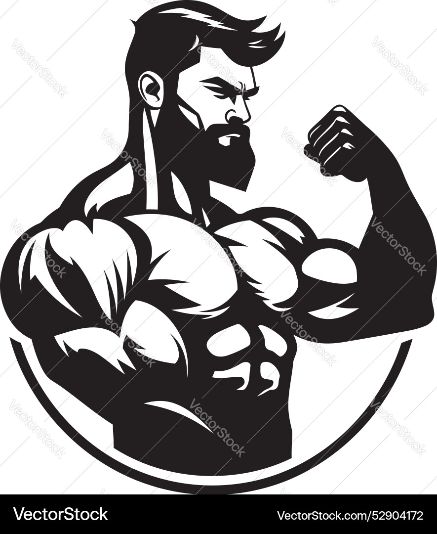 Champions display black depiction of flexing Vector Image