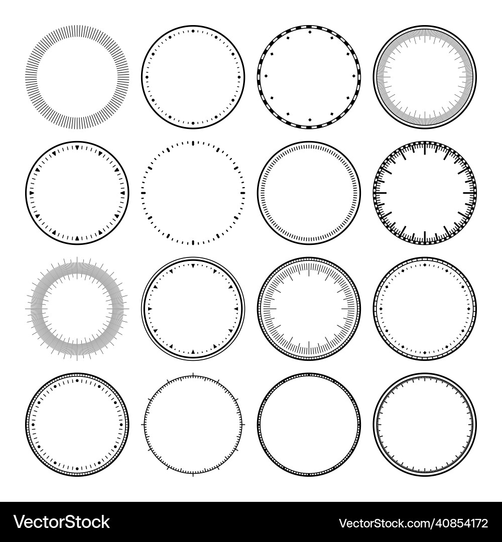 Clock Face Components - Bezel & Dial Vector Image