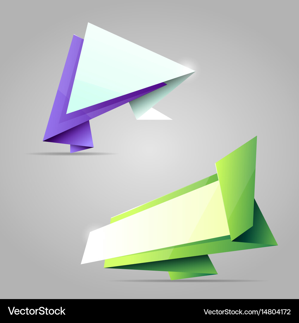 Colorful origami banners Royalty Free Vector Image