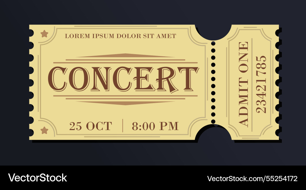 Concert ticket Royalty Free Vector Image - VectorStock