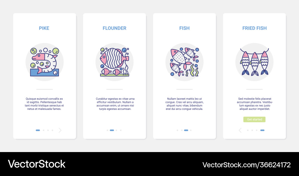 Cooking fish and seafood technology ux ui Vector Image