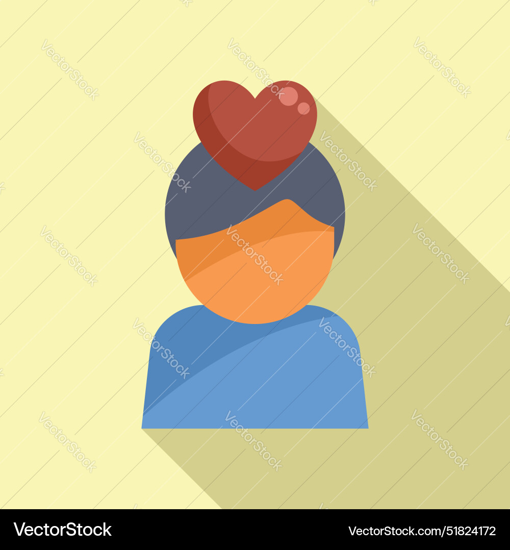 Customer thinking about love with a heart over his