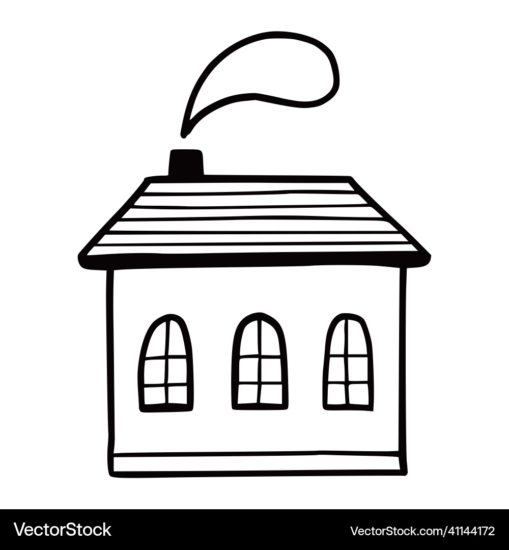 Hand drawn cute house doodle Royalty Free Vector Image