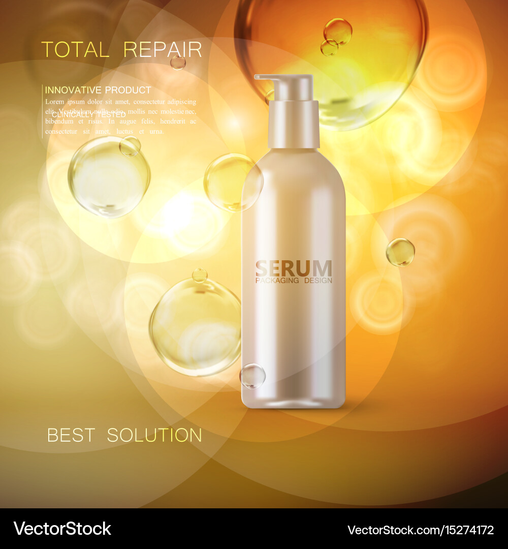 Moisturizing serum ads poster template Royalty Free Vector