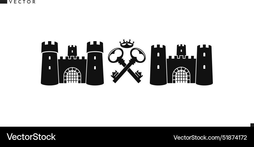 Old castle vintage style sign Royalty Free Vector Image