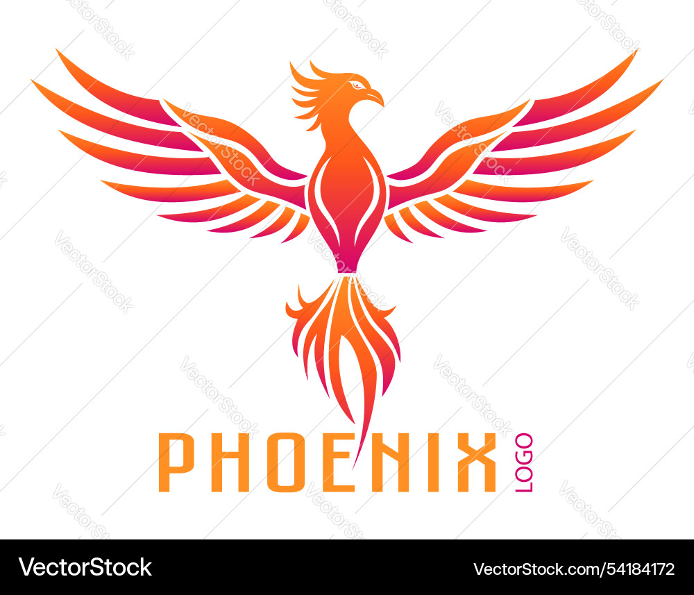 Phoenix bird logo creative and original Royalty Free Vector