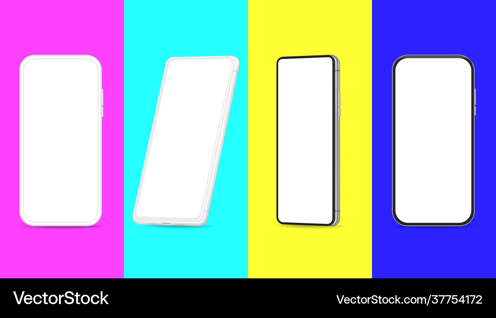 Realistic smartphone template smartphones empty Vector Image