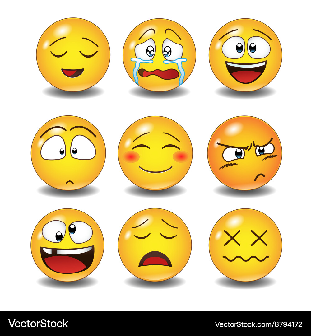 Set of emoticons Royalty Free Vector Image - VectorStock